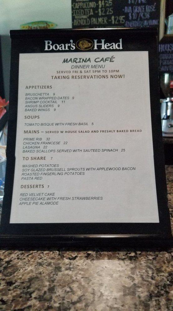 Menu at Marina Café Boynton pub & bar, Boynton Beach