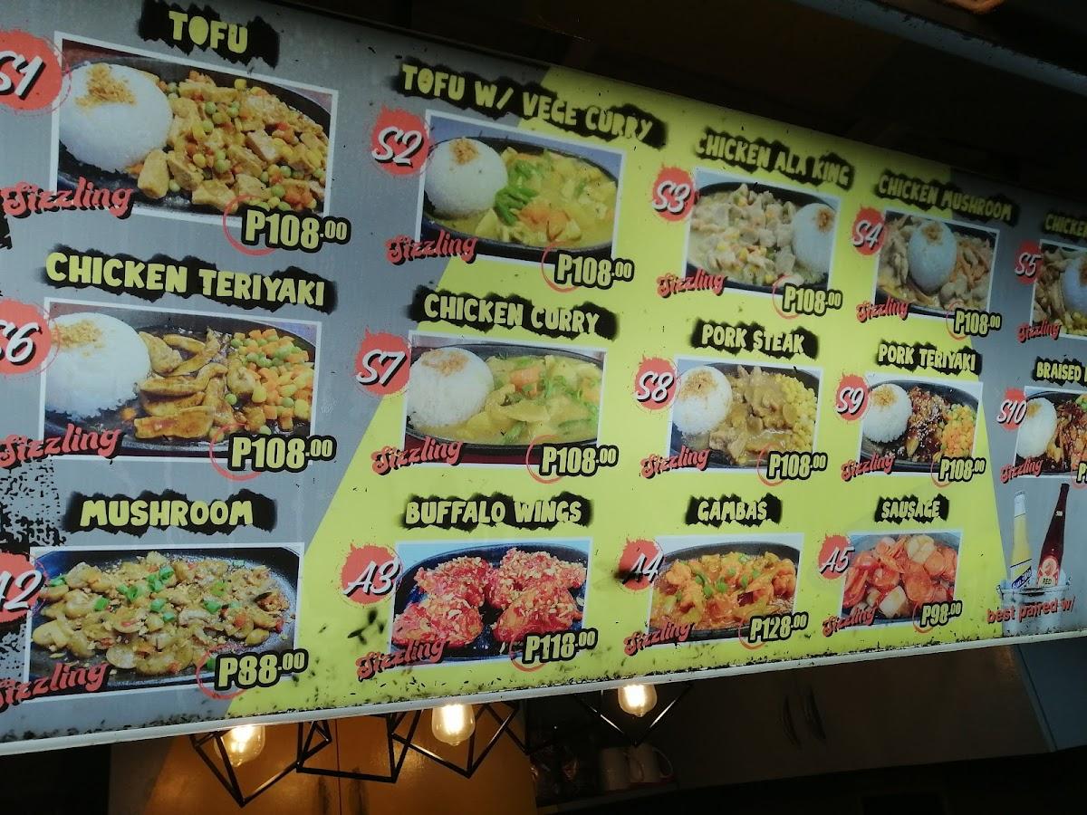 Menu at Sizzling Corner restaurant, Dumaguete, Northpoint Ventures Complex