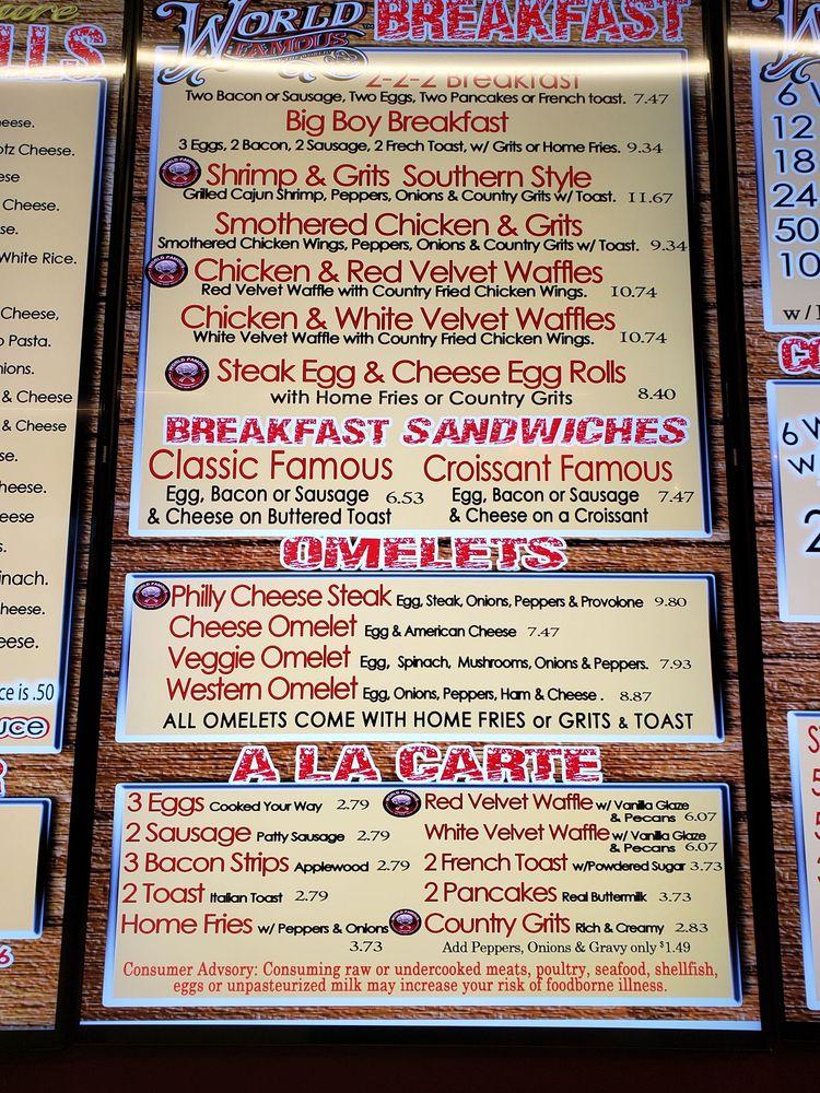 Menu at World Famous Miami Gardens restaurant, Miami Gardens