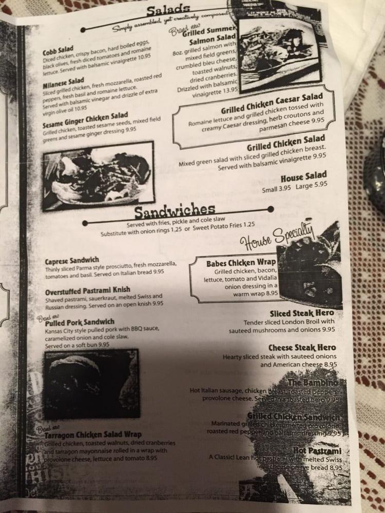 Menu at Babe's BBQ, West Haverstraw