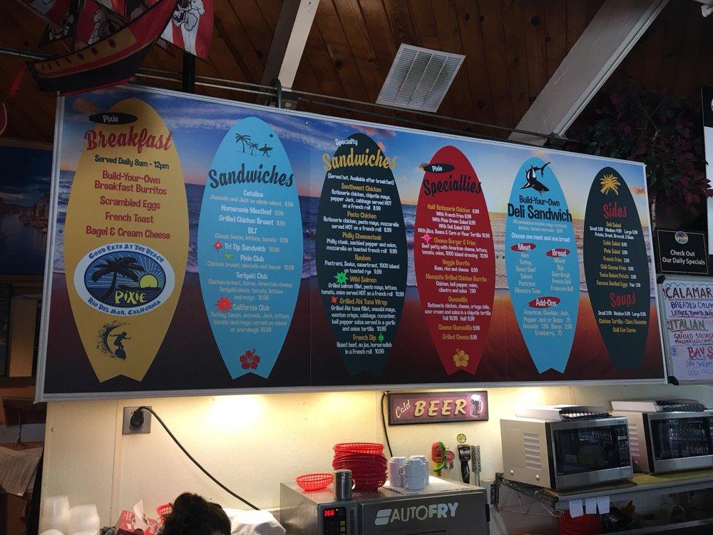 Menu at Pixie Deli and Good Eats restaurant, Aptos