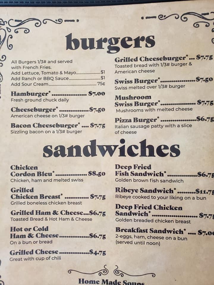 Menu at The Bell Tavern restaurant, Randolph