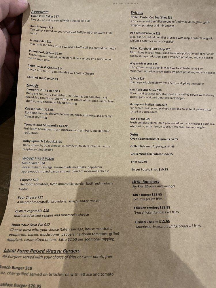 Menu at Campfire Grill Restaurant, Garden City