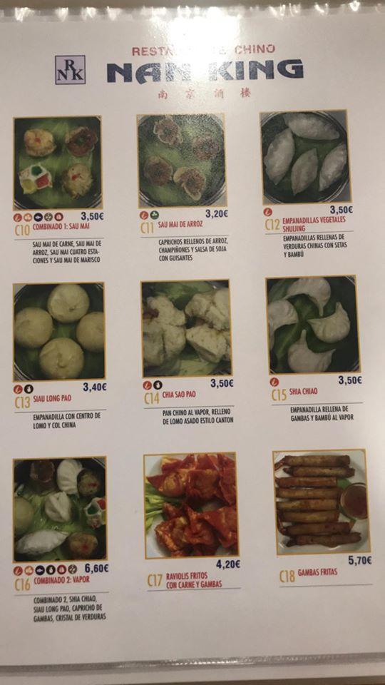 Carta de Restaurante Chino Nan King, San Vicente del Raspeig, Carretera ...