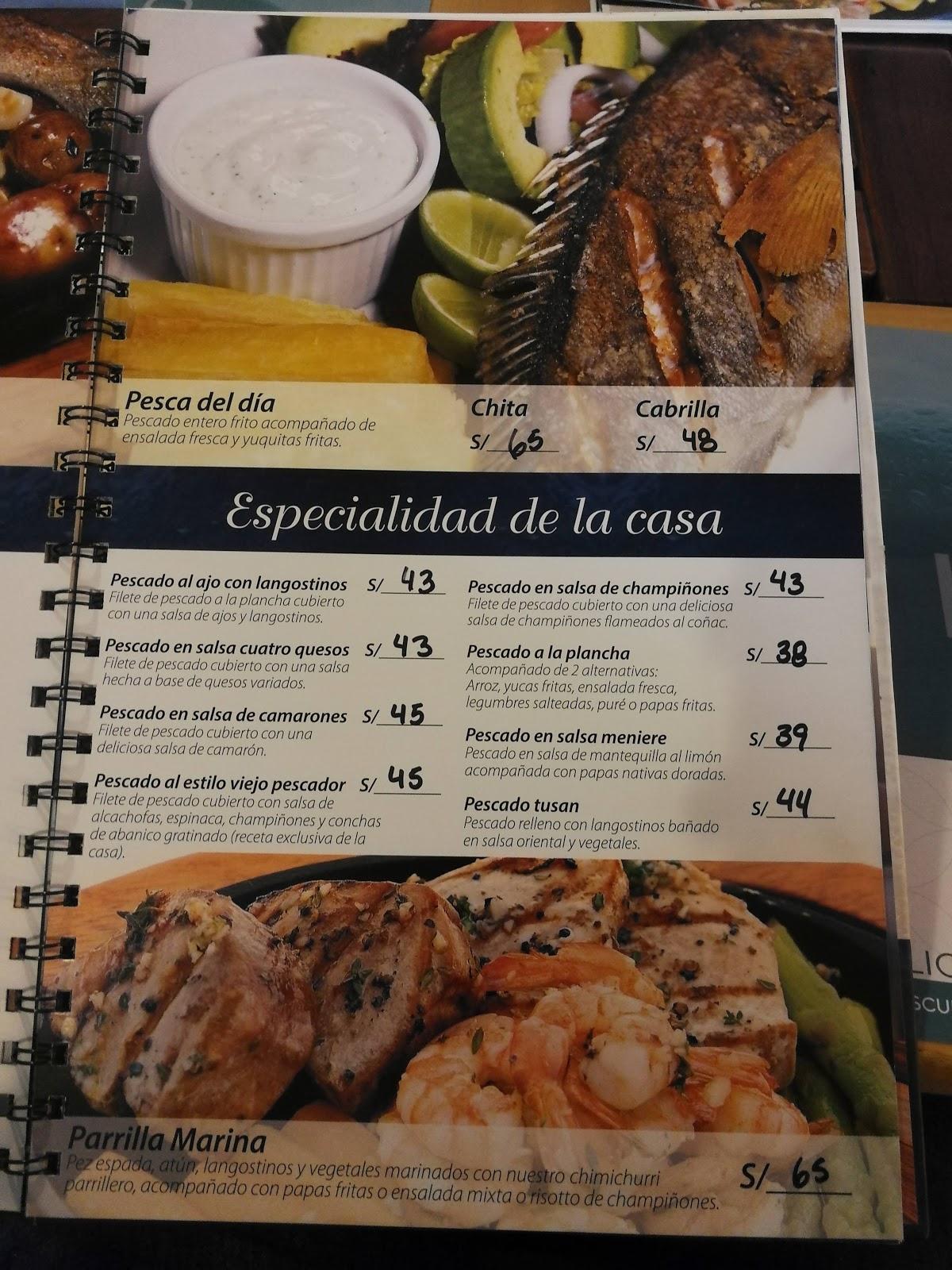 Carta del restaurante Señor Limón, Lima, Av. Javier Prado Este 5335