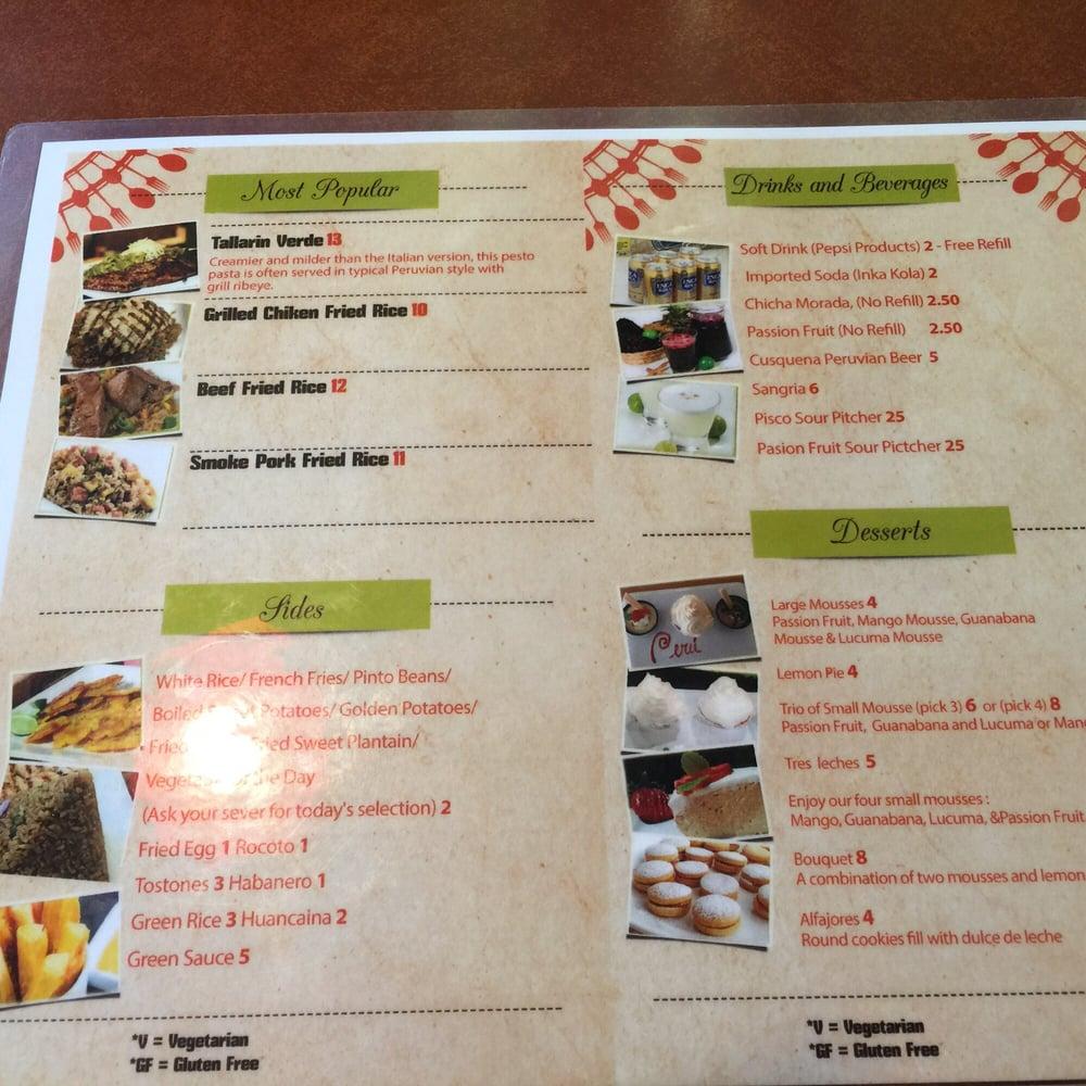 Menu at Chef Paz Restaurant, West Allis