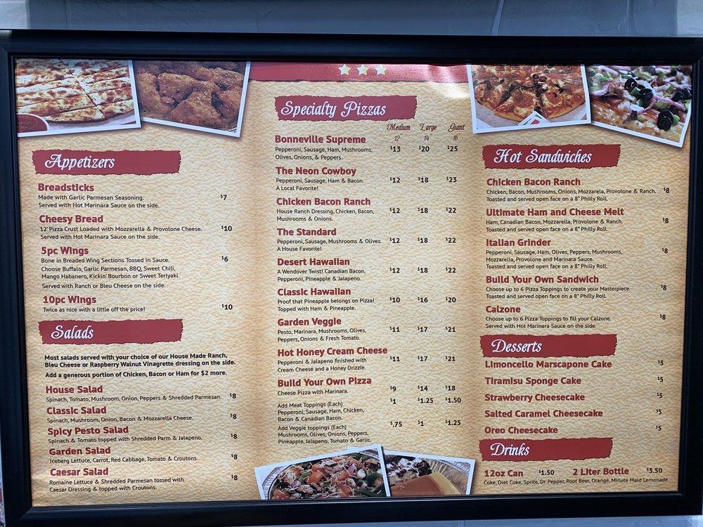 Menu at Fratelli Pizza pizzeria, West Wendover