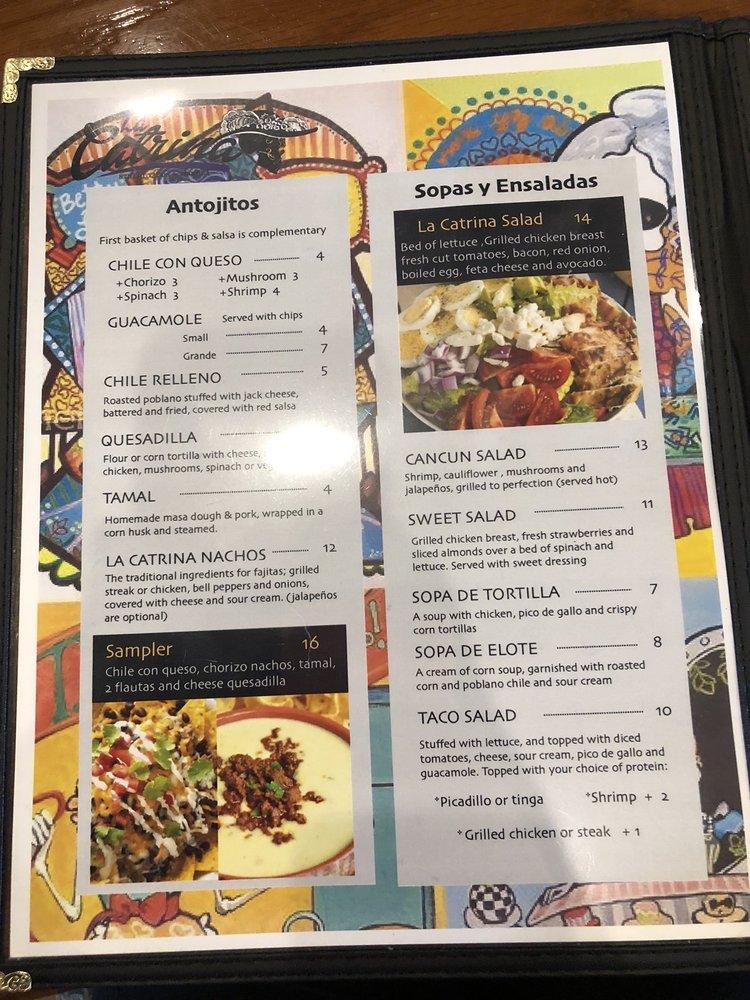 Menu at La Catrina restaurant, Troy