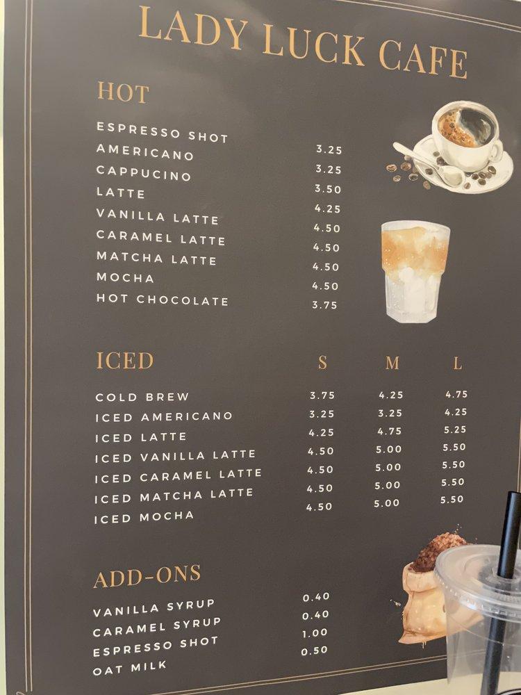 Menu at Lady Luck Cafe, San Francisco