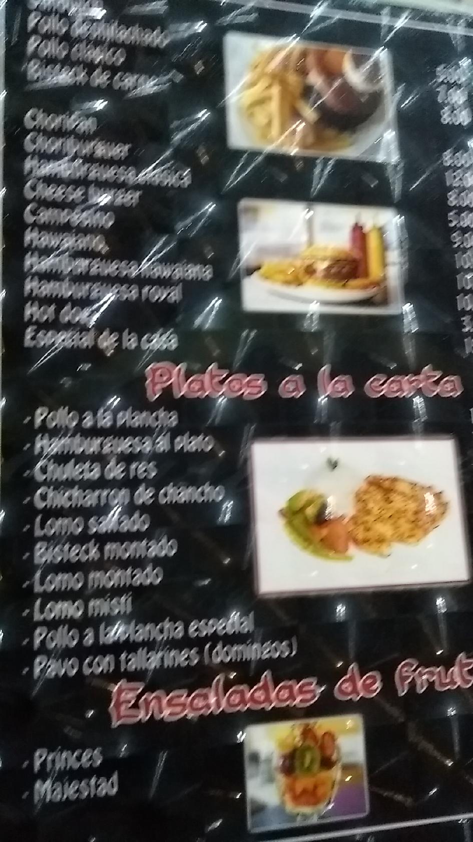 Carta del restaurante Misti Perú, Sullana, Cordova 118