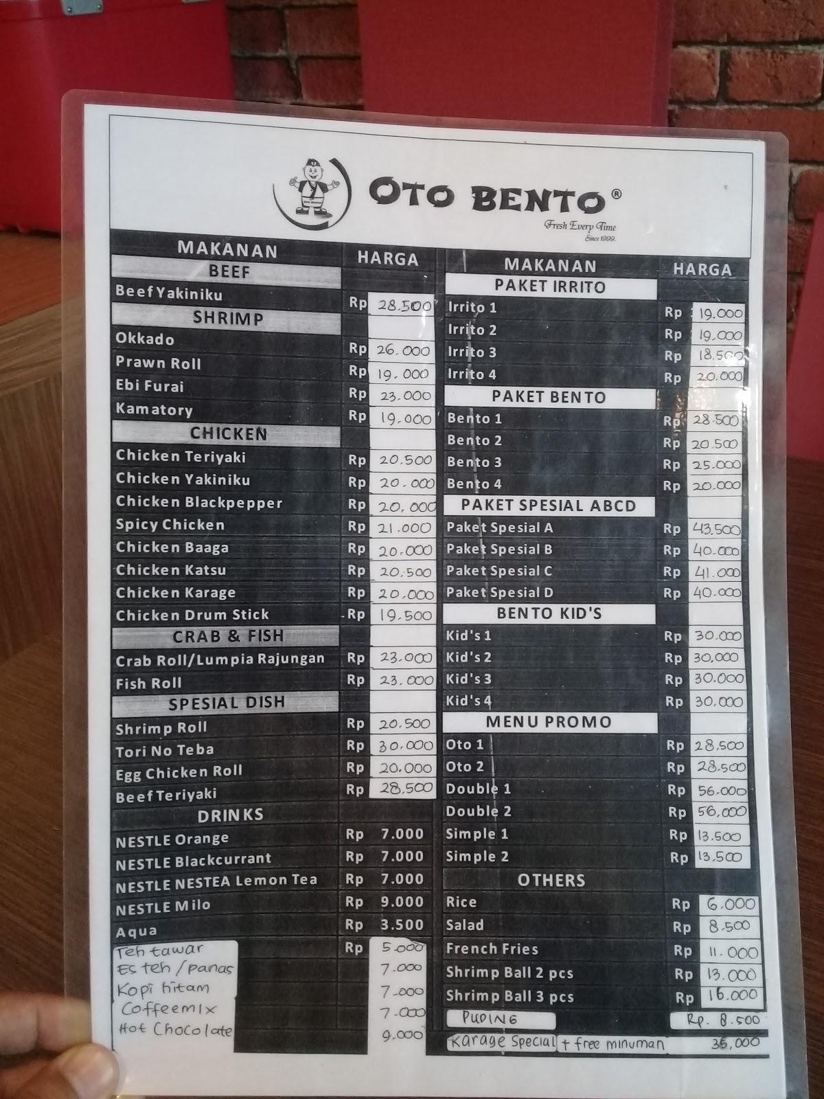 Menu at OTO BENTO METLAND CIBITUNG restaurant, Bekasi Regency
