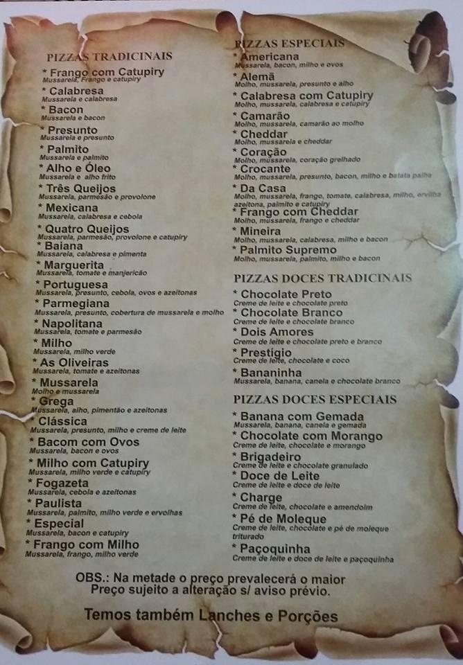 Menu em Pizzas tem tem pizzaria, Tubarão