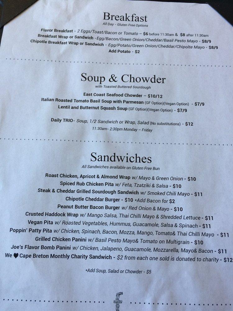 Menu at Flavor Downtown restaurant, Sydney, 16 Pitt St