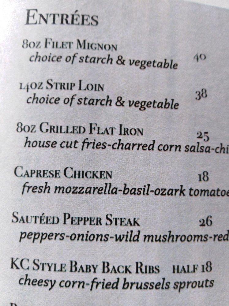 Menu at The Trophy Room at Old Kinderhook pub & bar, Camdenton