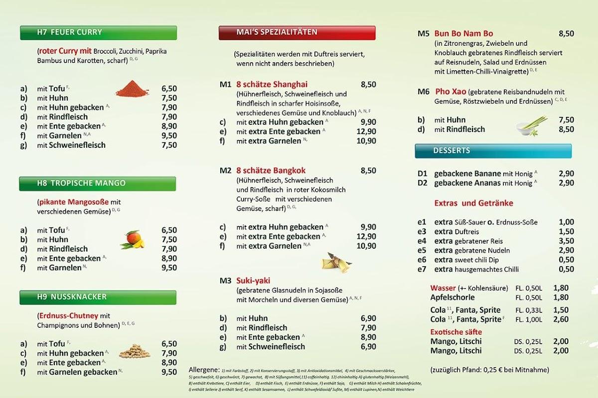 Speisekarte von Bistro Mai restaurant, Moers, Markt 11