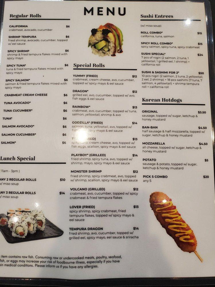 Menu at Mat-Jib - Korean Corndogs & Sushi Rolls restaurant, Cary