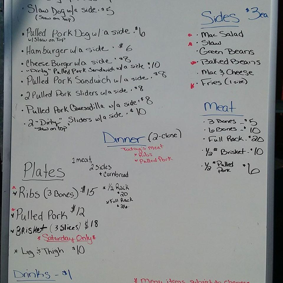 Menu at Rustic Hog BBQ, Ballston Spa