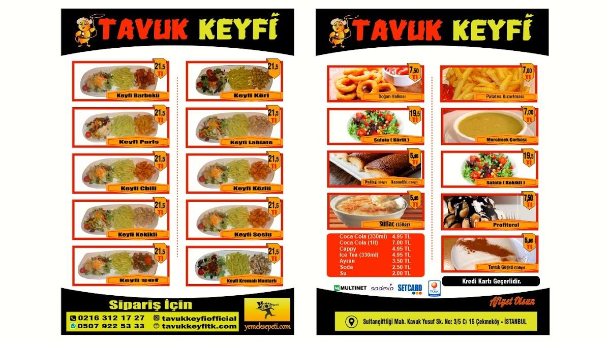 Menu at TAVUK KEYFİ ÇEKMEKÖY, Istanbul, Sultançiftliği