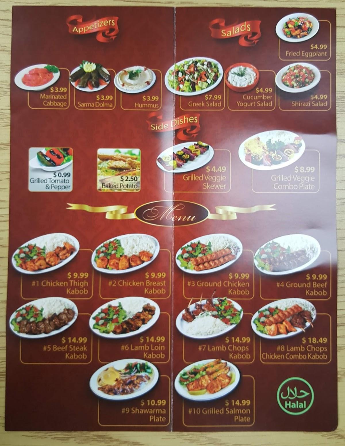 Menu at Yummy Kabob BBQ, Rancho Cordova