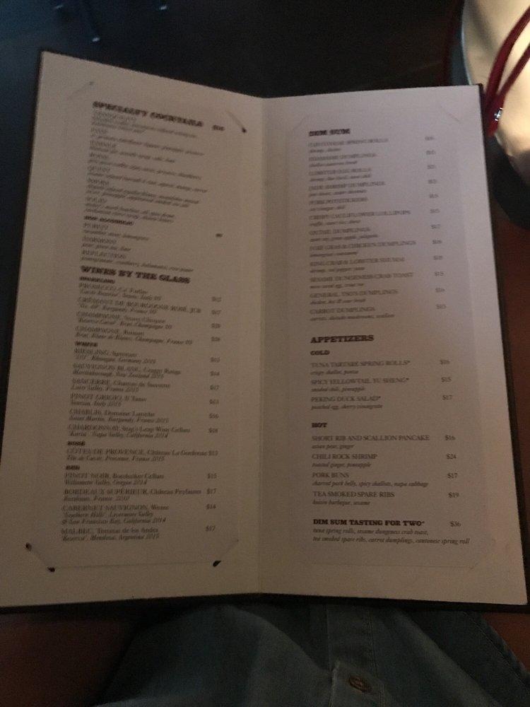 Menu at Buddakan pub & bar, New York City