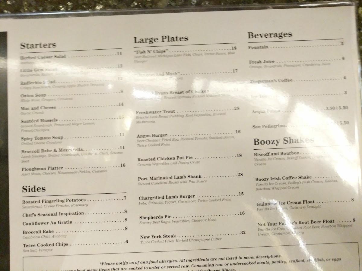 Menu at Cat Cora's Taproom pub & bar, Romulus