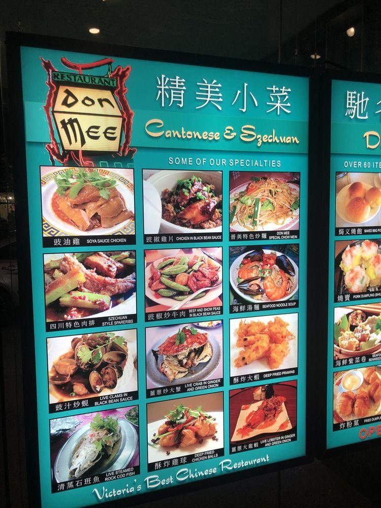 Menu at Don Mee restaurant, Victoria