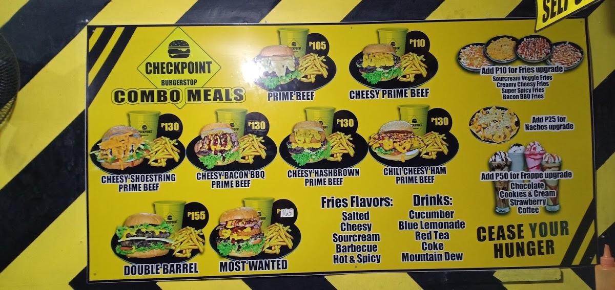 Menu at Checkpoint BurgerStop restaurant, Lucena, 47 Enriquez St