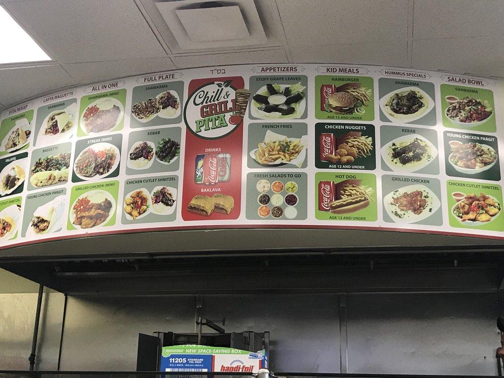 Menu at Chill & Grill Pita Boca restaurant, Boca Raton