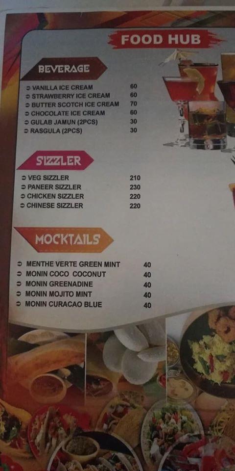Menu at Food Hub, Biswanath Charali