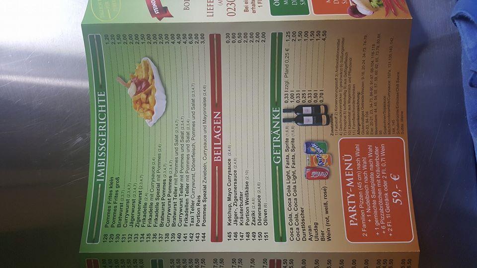 Speisekarte von Pizza & Döner Express, Witten