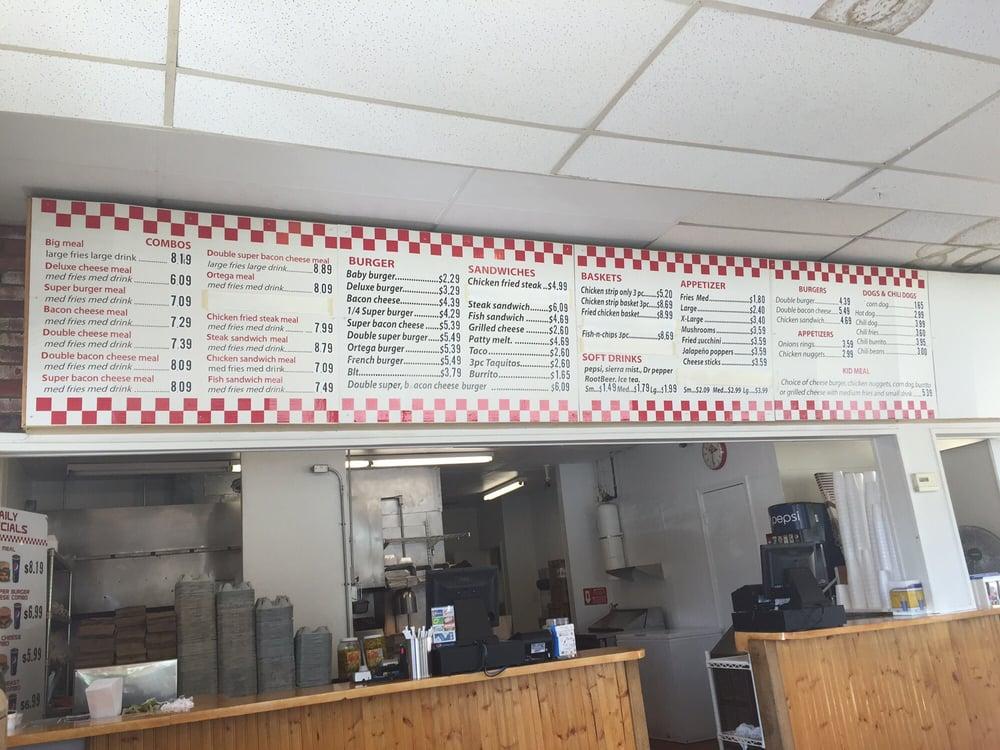 Menu at Super Burger Drive-in restaurant, Gilroy