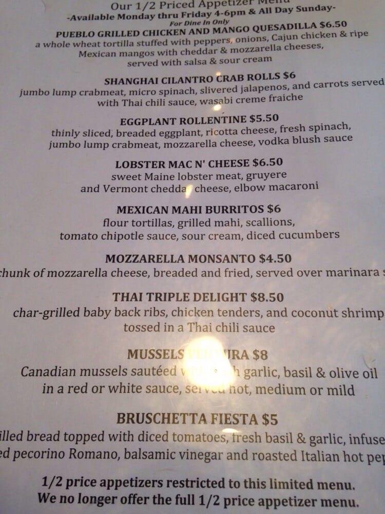 Menu at Ventura's Offshore Cafe, Northfield