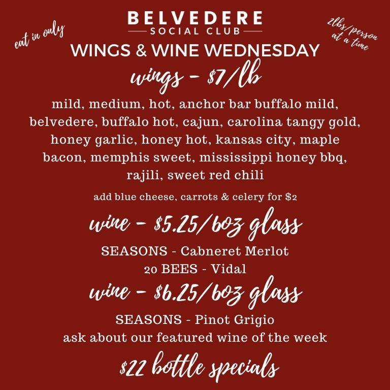 Menu at Club Belvedere, Thorold