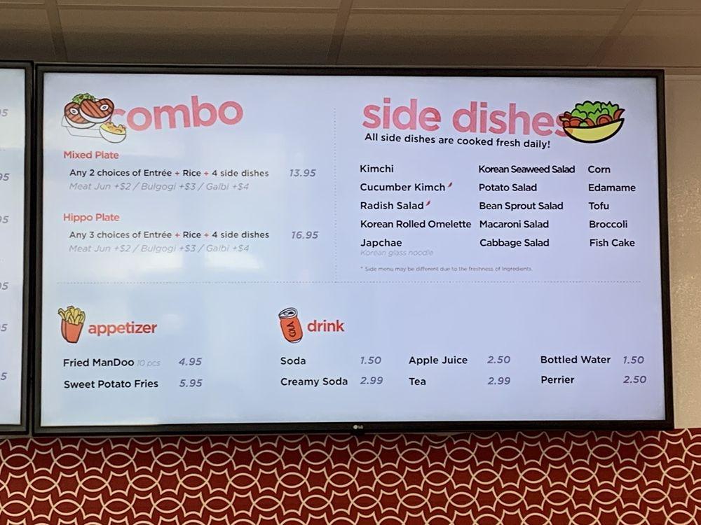 Carta de Hippo Grill Korean BBQ, Las Vegas