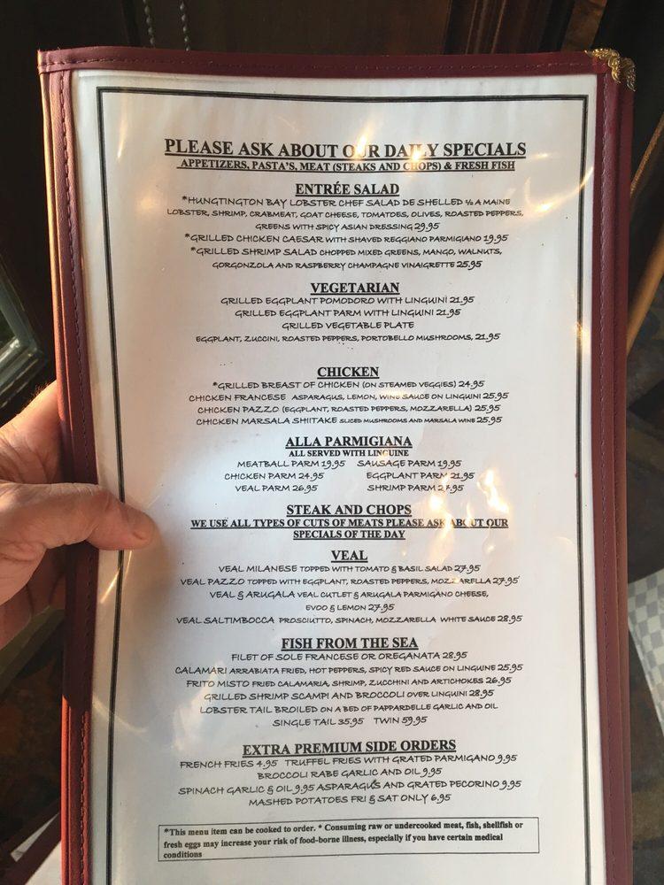 Menu at Posto Pazzo restaurant, Huntington, 84 New York Ave