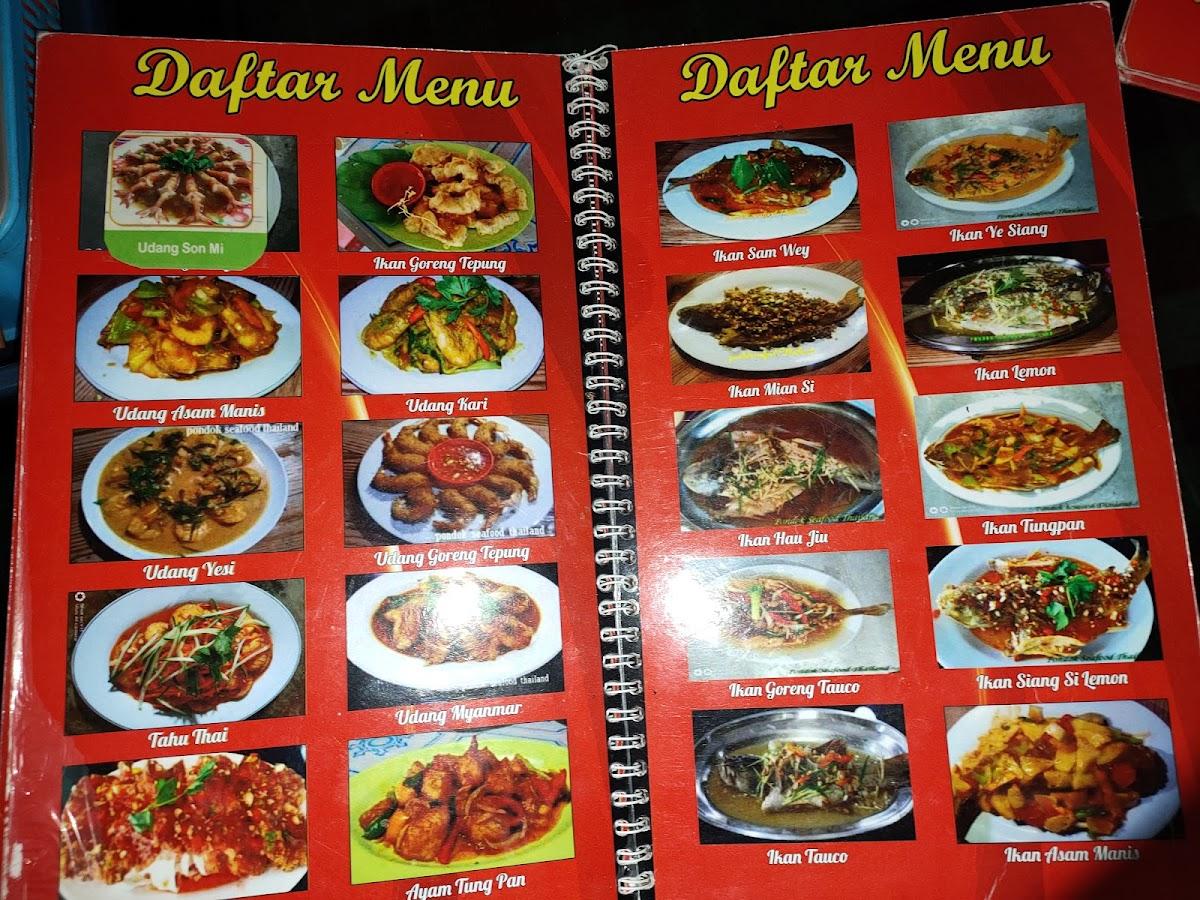 Menu at Pondok Seafood Thailand restaurant, Singkawang