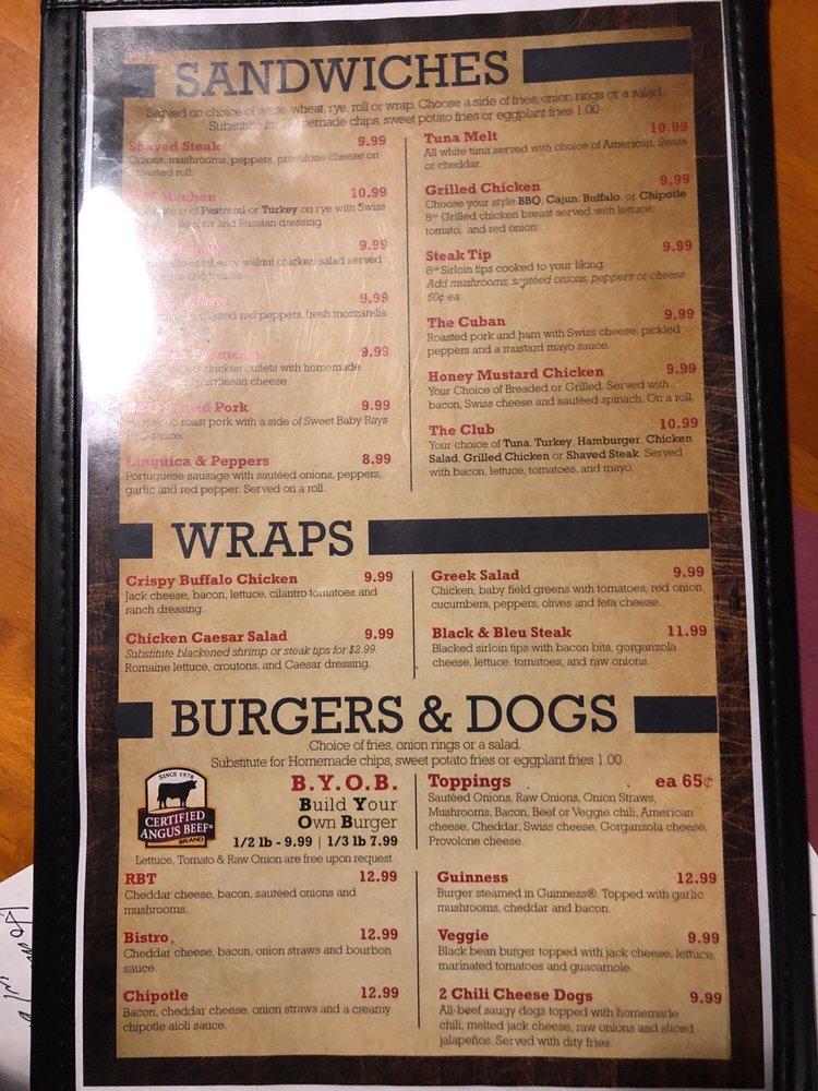 Menu at Red Bridge Tavern pub & bar, East Providence