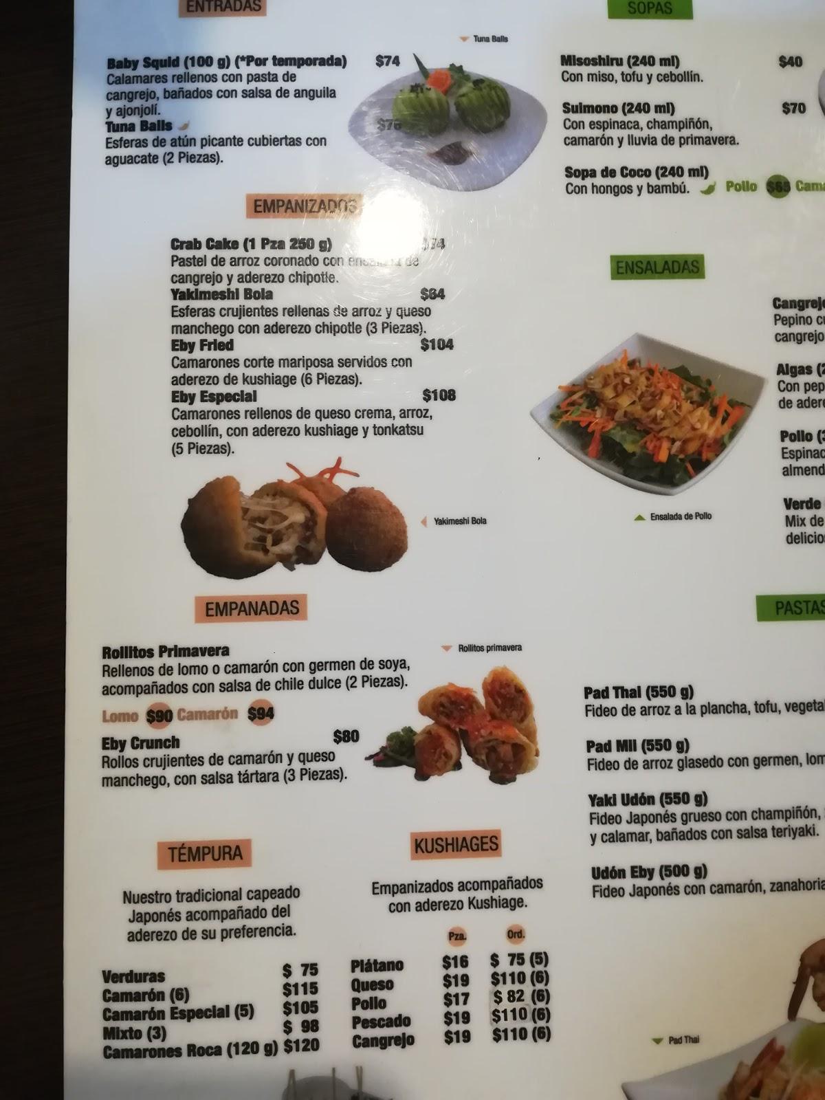 Menu at Shirushi Vía San Ángel restaurant, Puebla City, Plaza Vía San ...
