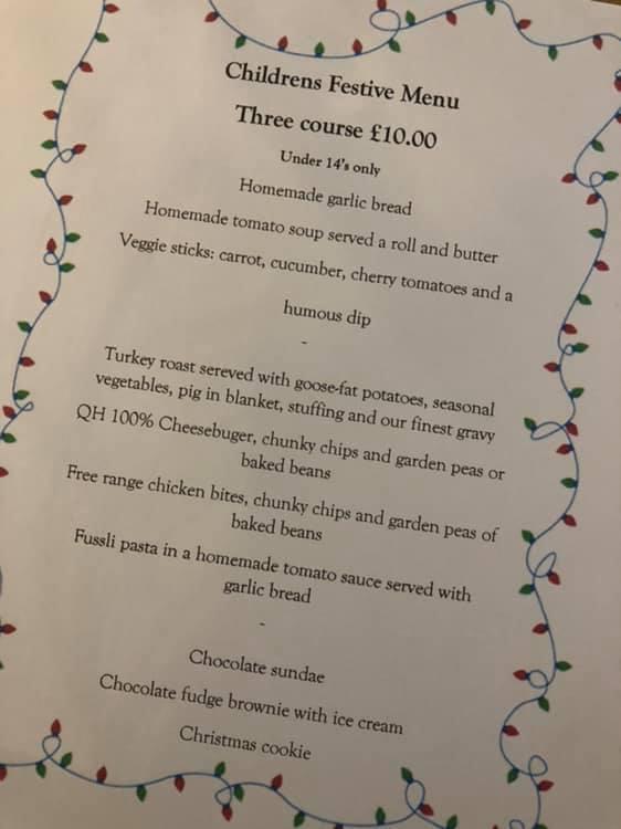Menu at The Queens Head Public House, Harlow