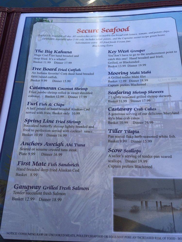 Menu at RiverWatch restaurant, Lawrenceburg