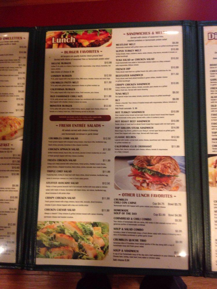 Menu at Crumbles Cafe & Bake Shop, Santa Maria