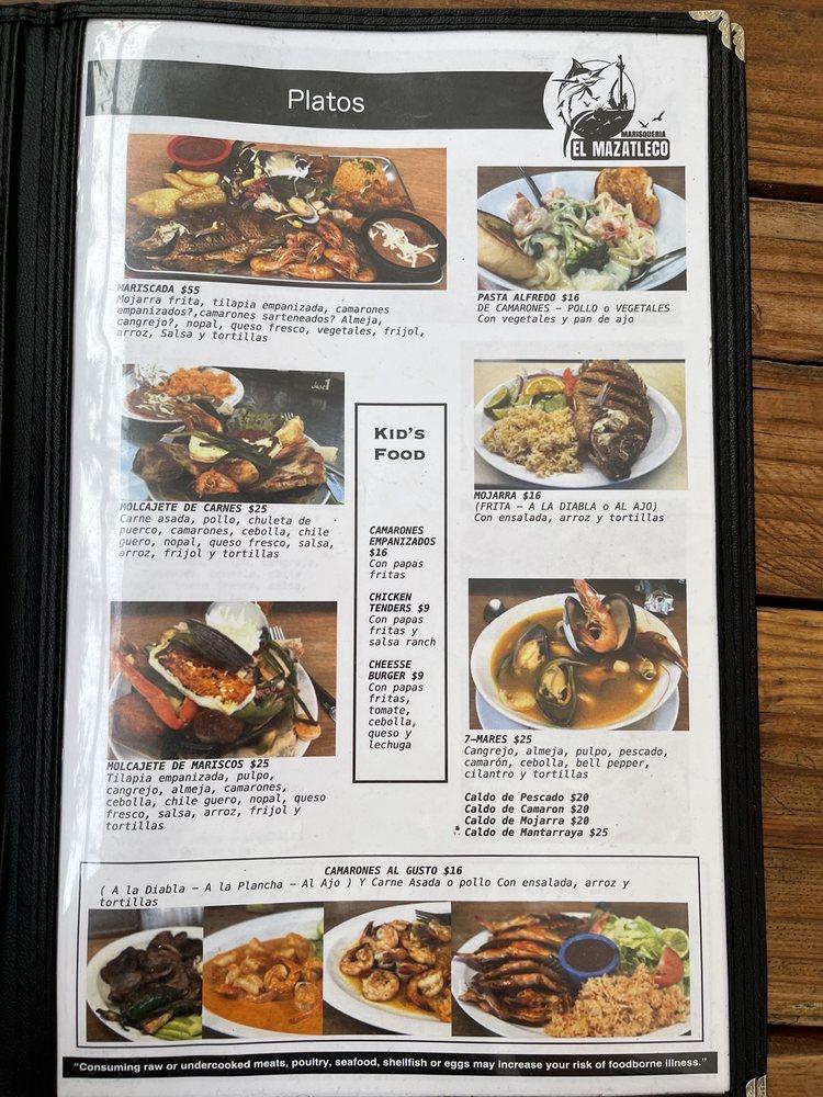 Menu at Maza Restaurant, San Jose