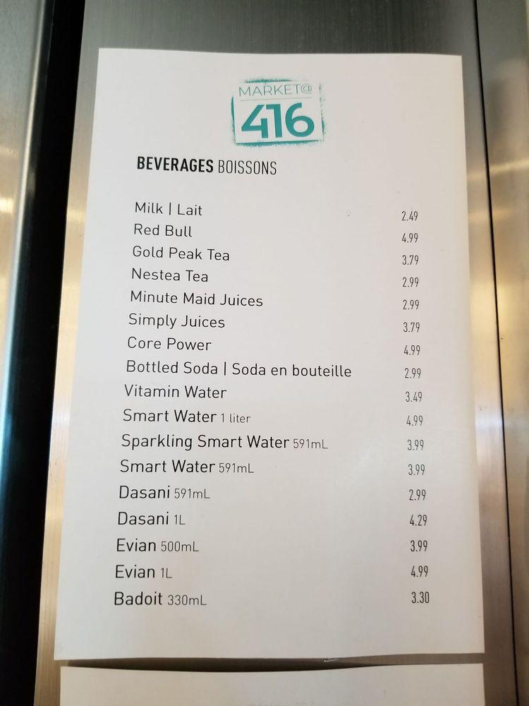 Menu at Market@416 cafe, Toronto