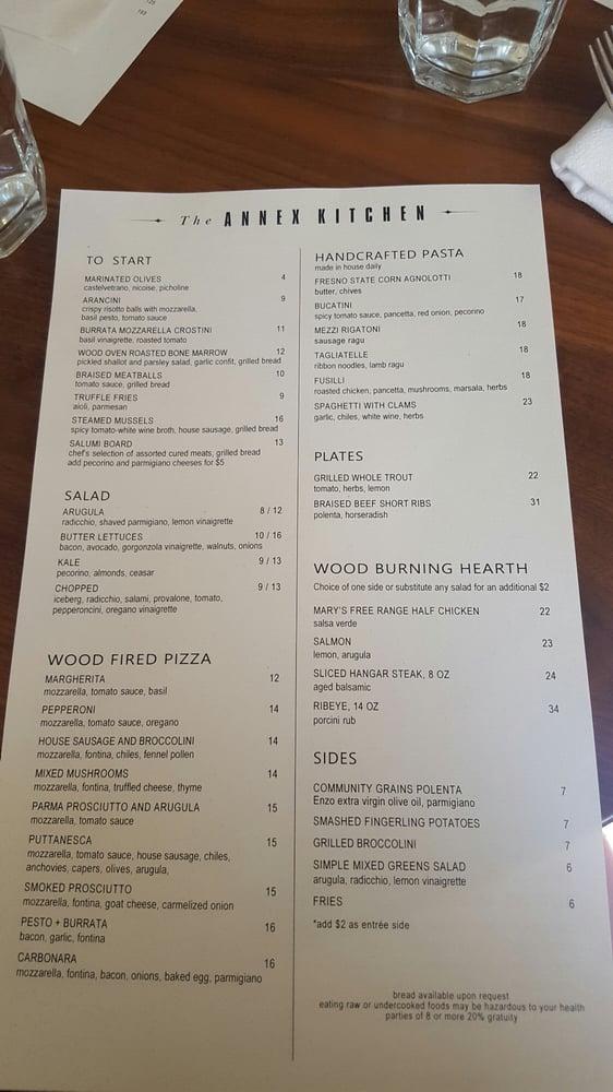 Menu at The Annex Kitchen pub & bar, Fresno