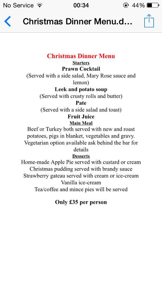 Menu at The Unicorn Inn pub & bar, Wakefield