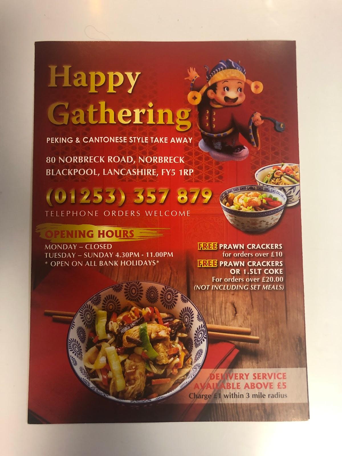 Happy Gathering, Blackpool - Restaurant menu, prices and reviews