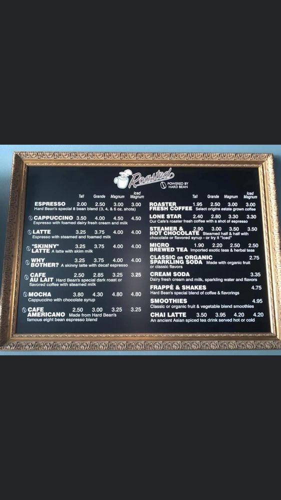 Menu at Roasted restaurant, Conroe