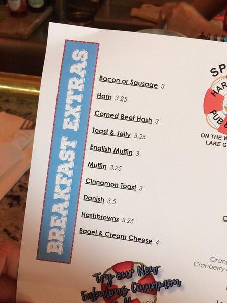 Menu at Speedo's Harborside Pub & Grill, Lake Geneva