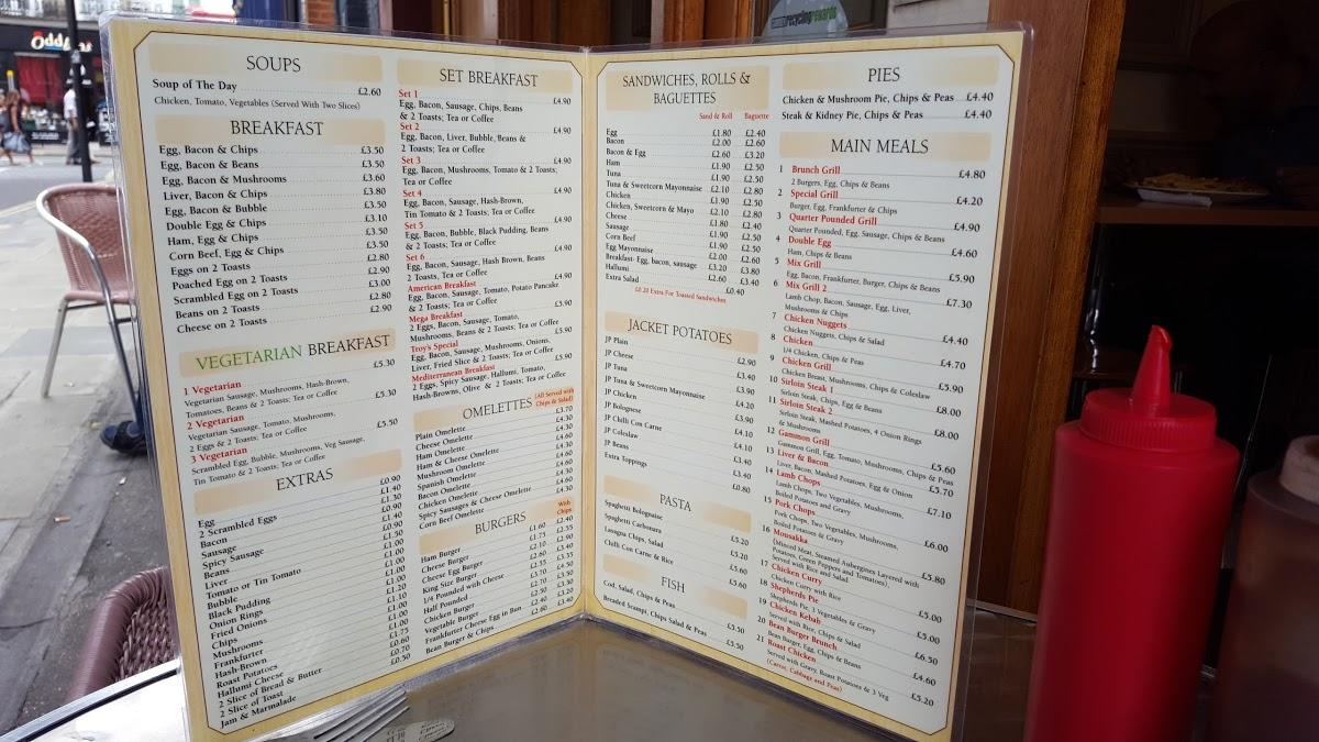 Menu at Troy Cafe Restaurant, London, 5 Holmes Rd