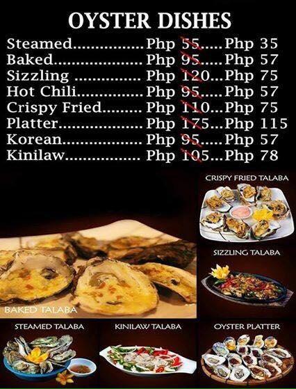 Menu at Griller's Oyster House restaurant, Iloilo City, - Onate De Leon ...
